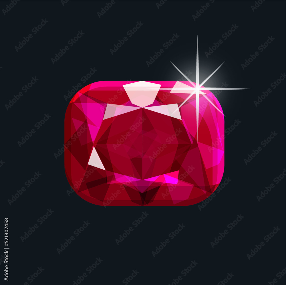 Red diamond cartoon vector illustration Stock Vector | Adobe Stock