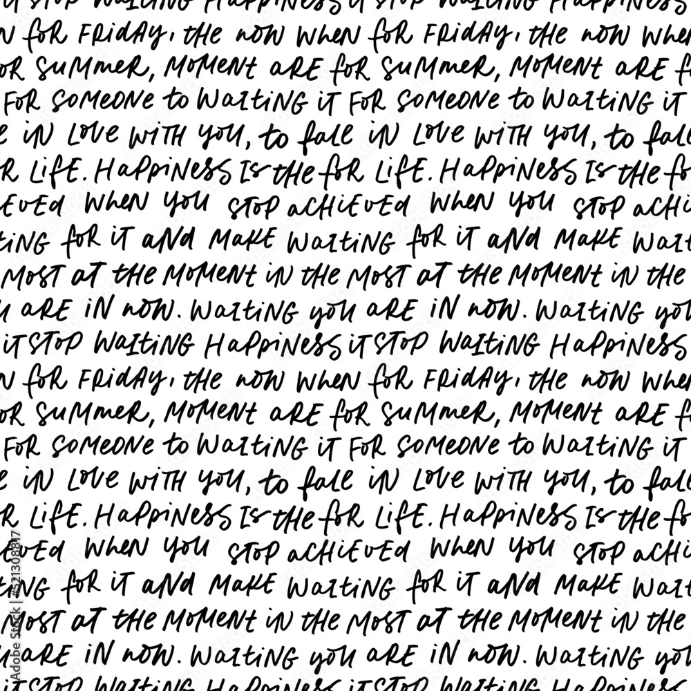 Seamless pattern with line letterings. Handwritten abstract text ...