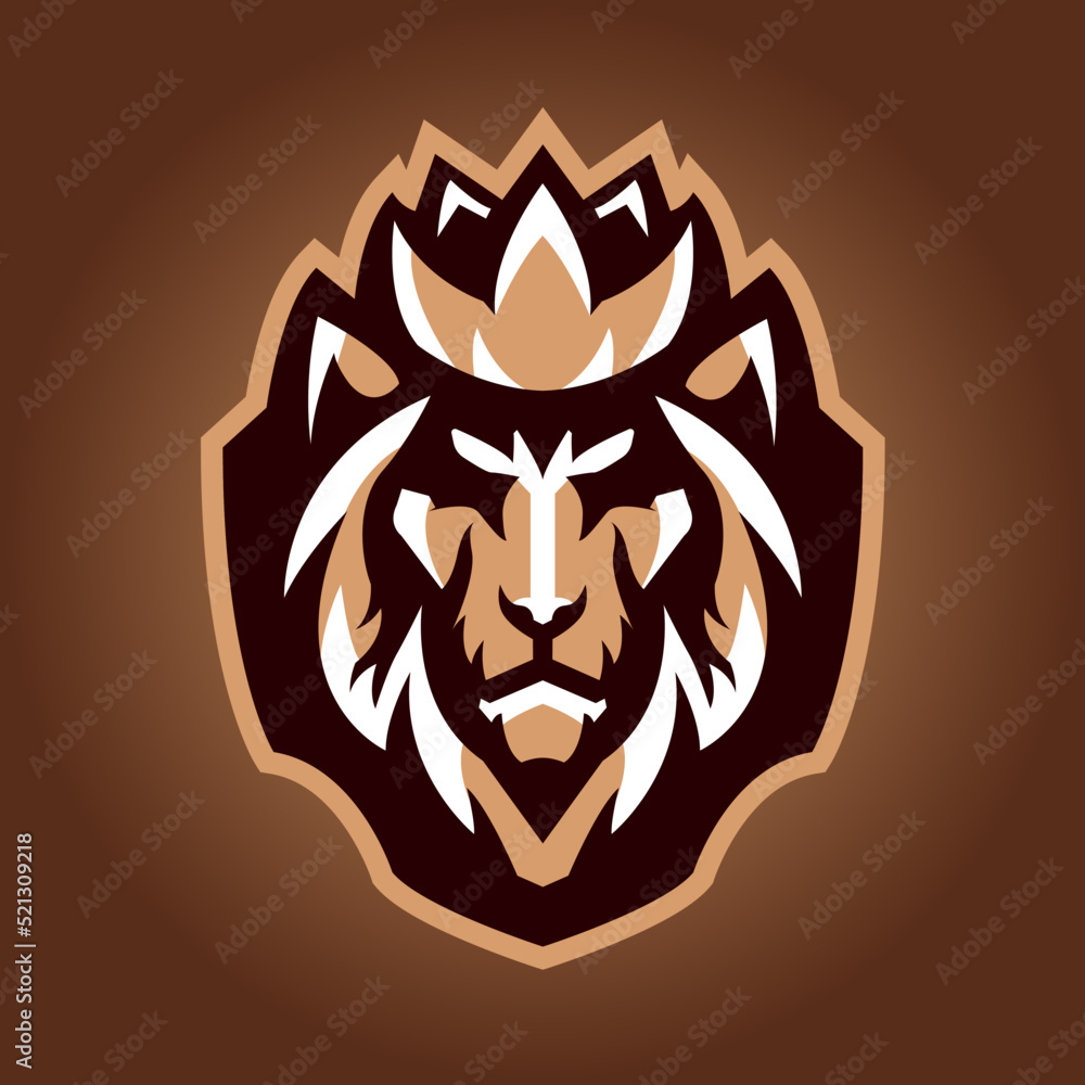 leon logo mascot, ilustrado, ilustracion, felino Stock Vector | Adobe Stock
