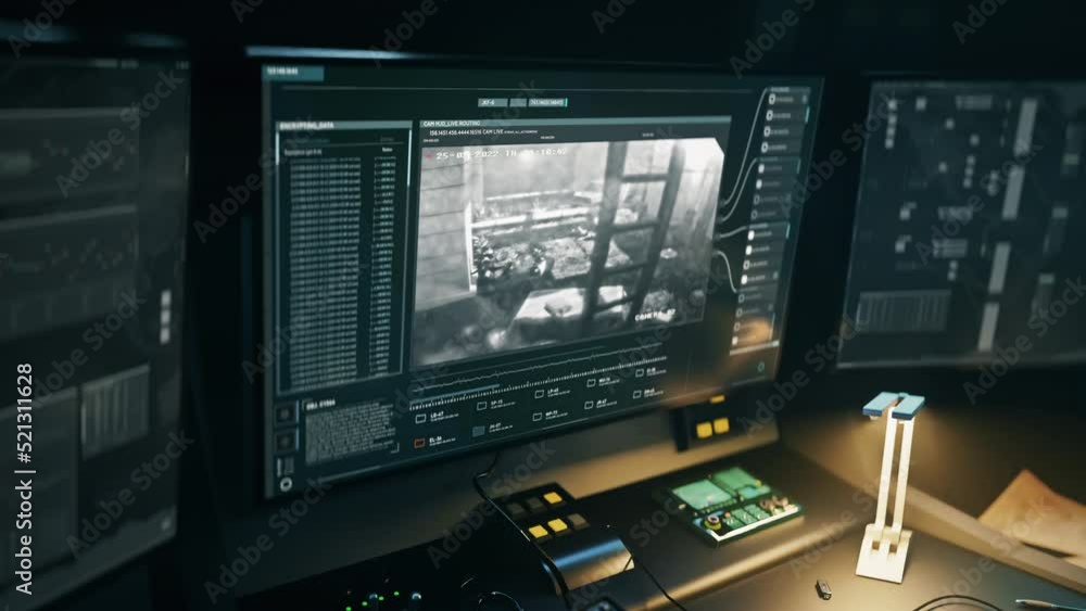 Monitoring Troopers Fighting Enemy Army. Military Intelligence Mission Computer. Military ...