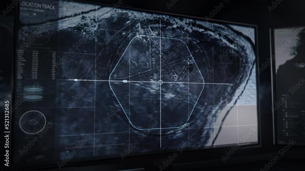 Geological Map Analysis Via High Tech Satellite Searching System. Map ...