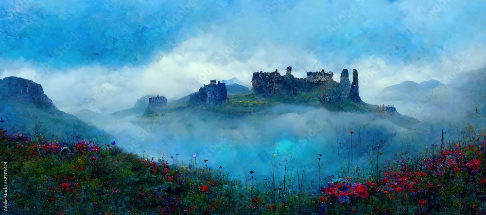 Explore imaginative Scottish castles and ruins in dreamy surrealism ...
