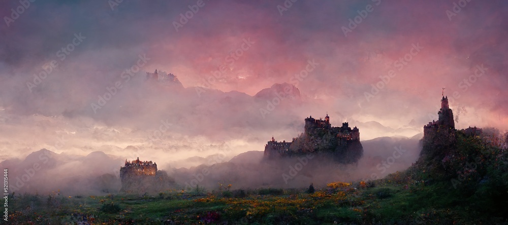 Explore imaginative Scottish castles and ruins in dreamy surrealism ...