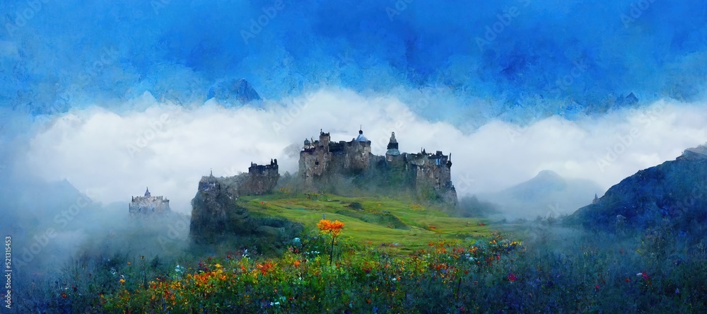 Explore imaginative Scottish castles and ruins in dreamy surrealism ...