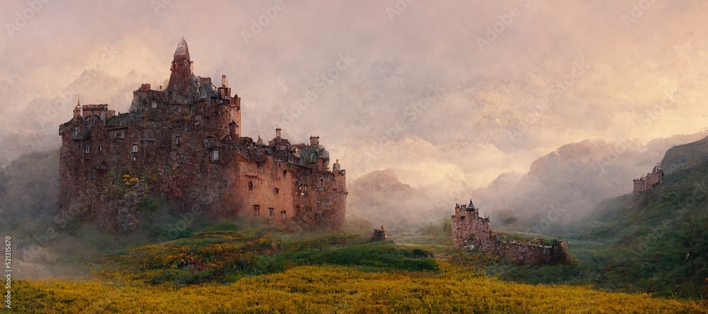 Explore imaginative Scottish castles and ruins in dreamy surrealism ...
