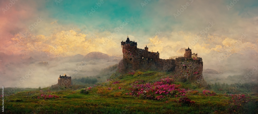 Explore imaginative Scottish castles and ruins in dreamy surrealism ...