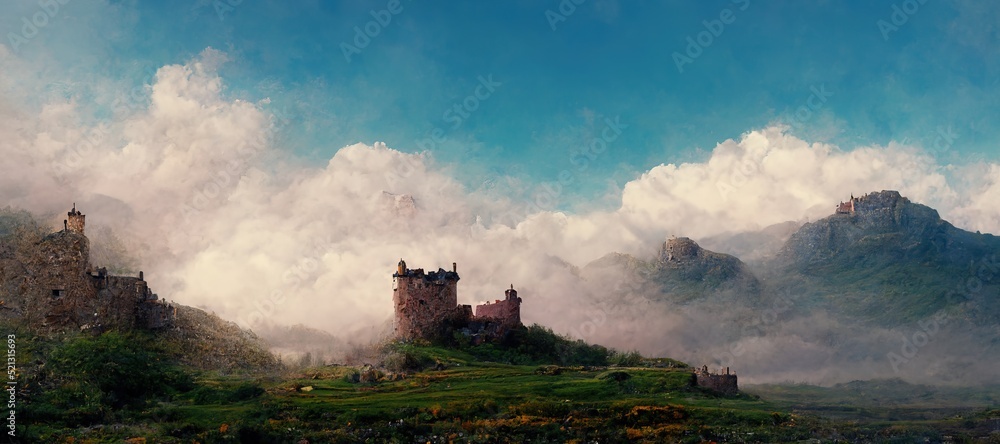 Explore imaginative Scottish castles and ruins in dreamy surrealism ...