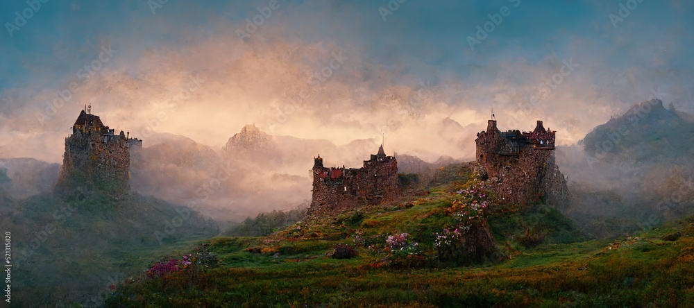 Explore imaginative Scottish castles and ruins in dreamy surrealism ...