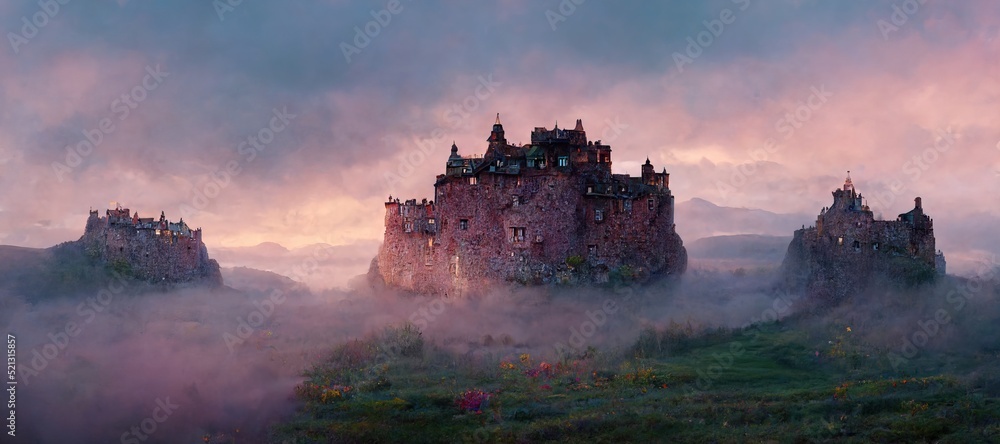 Explore imaginative Scottish castles and ruins in dreamy surrealism ...