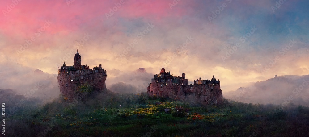 Explore imaginative Scottish castles and ruins in dreamy surrealism ...
