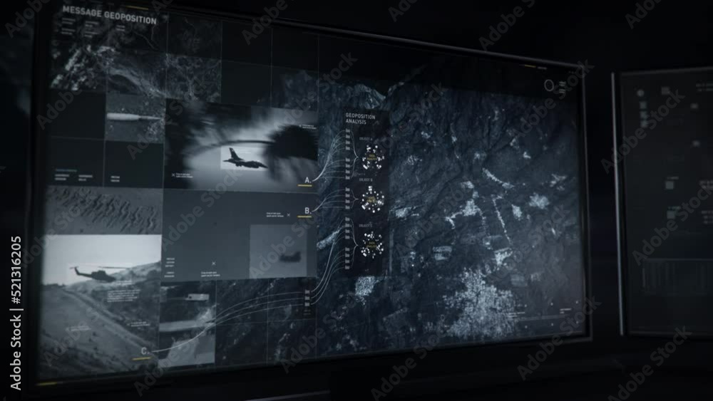 War Operation Ui. Futuristic Military Technology Tracking Position Of ...