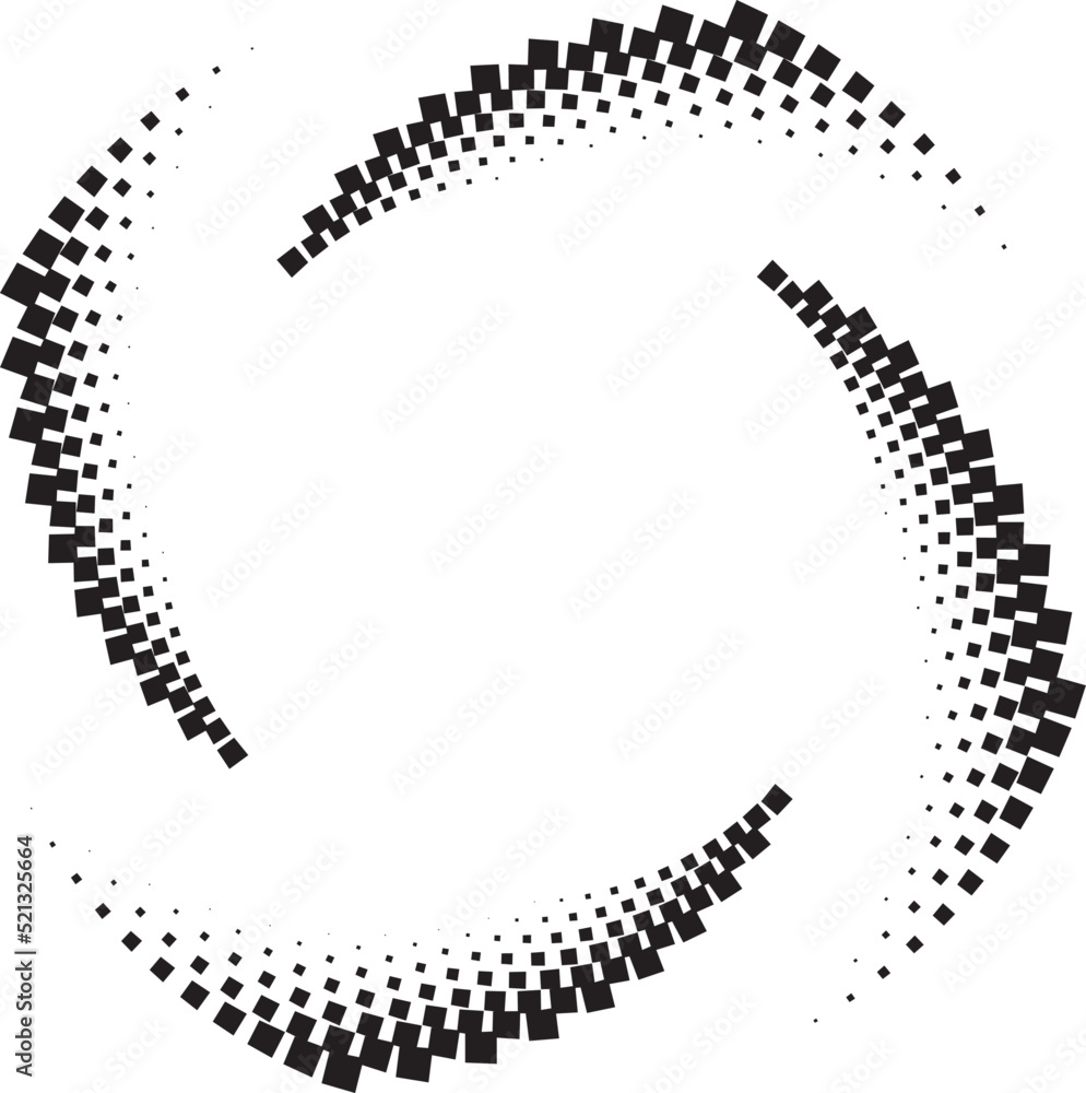 abstract black halftone dots.white halftone dots in vortex form ...