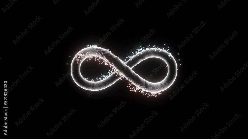 Colored infinity sign spinning isolated on black background, seamless ...