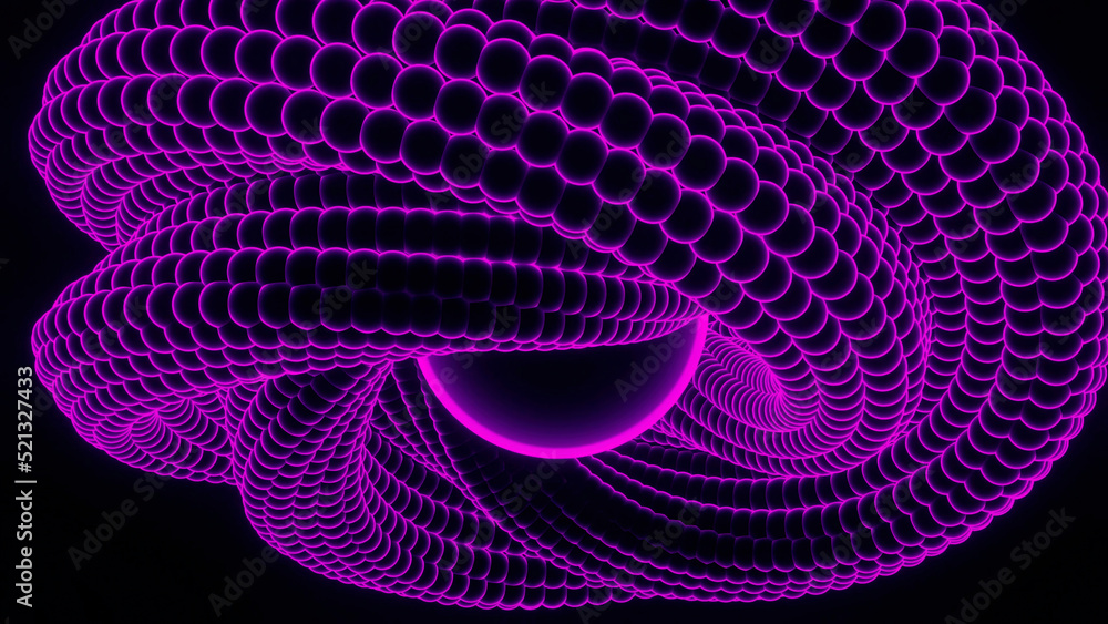 Abstract colorful twisted spiral shaped 3D object moving isolated on a ...