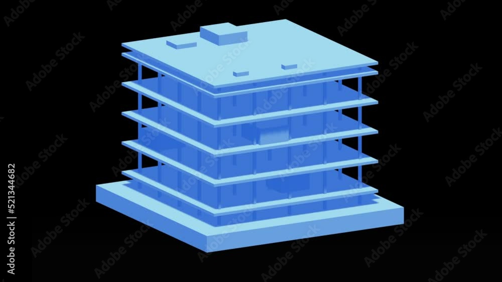 Building under construction. Build house construct in process. Spin on ...