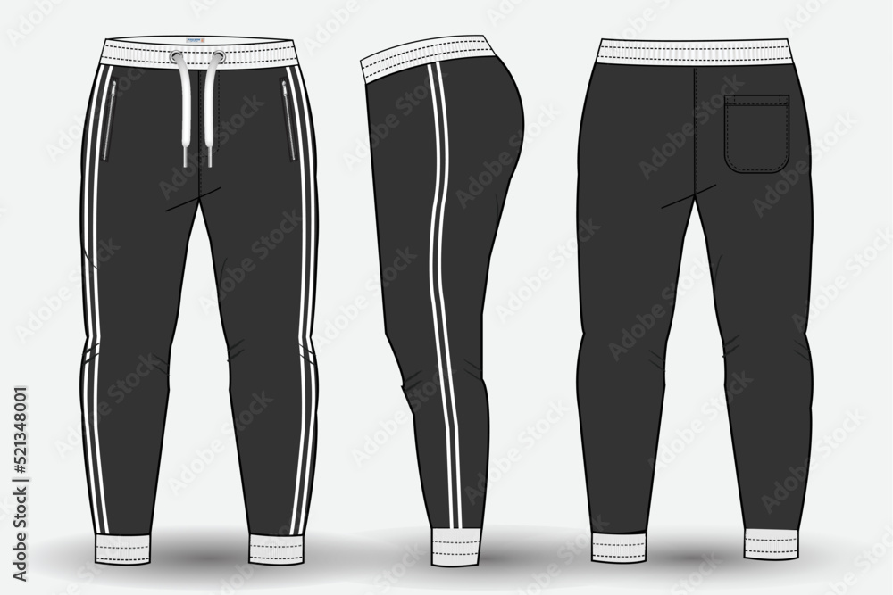 Trouser design template for technical fashion illustration and trousers ...