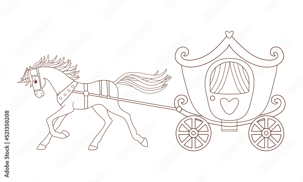 Princess Carriage Coloring Pages
