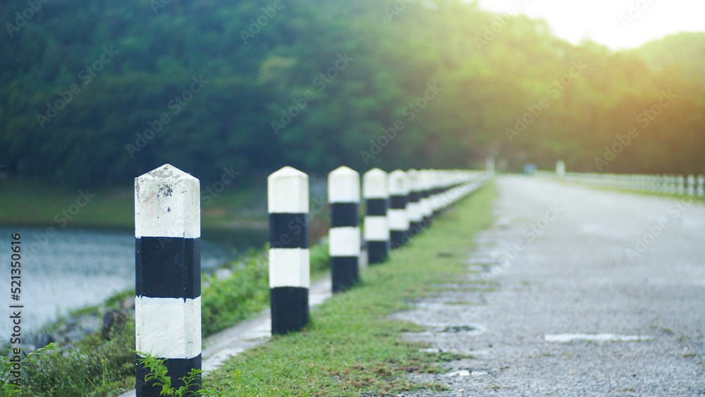 Traffic road pole (Road blocking pillar) Concept of transportation and ...