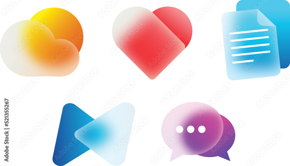 Memphis logo icon or glass logo icon set Stock Vector | Adobe Stock