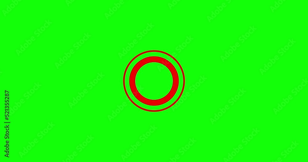 Simple animation with red moving circles on green screen. Pulsating ...