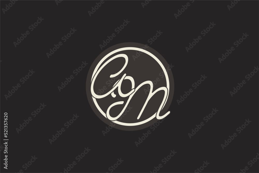 Initial letter AM monogram logo with simple and creative cirle line ...