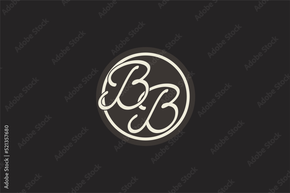 Initial letter BB monogram logo with simple and creative cirle line design ideas Stock Vector ...