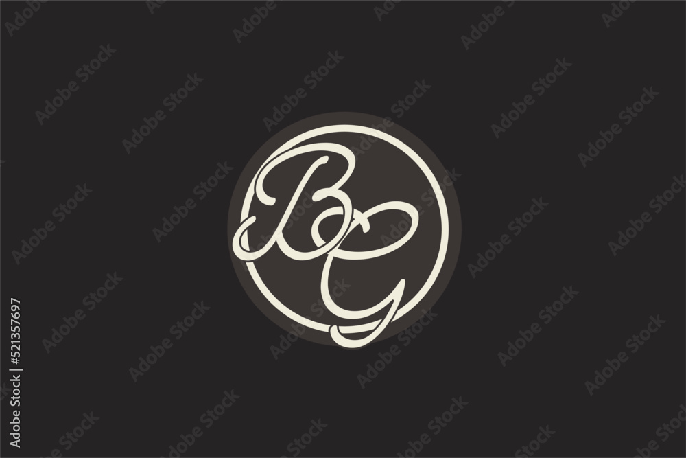 Initial letter BG monogram logo with simple and creative cirle line design ideas Stock Vector ...
