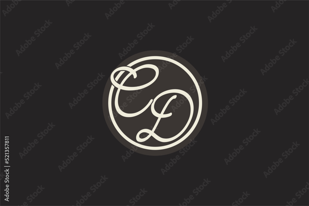 Initial letter CD monogram logo with simple and creative cirle line ...
