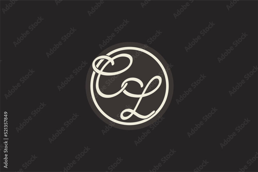 Initial letter CL monogram logo with simple and creative cirle line ...