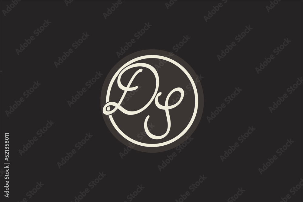 Initial letter DS monogram logo with simple and creative cirle line ...