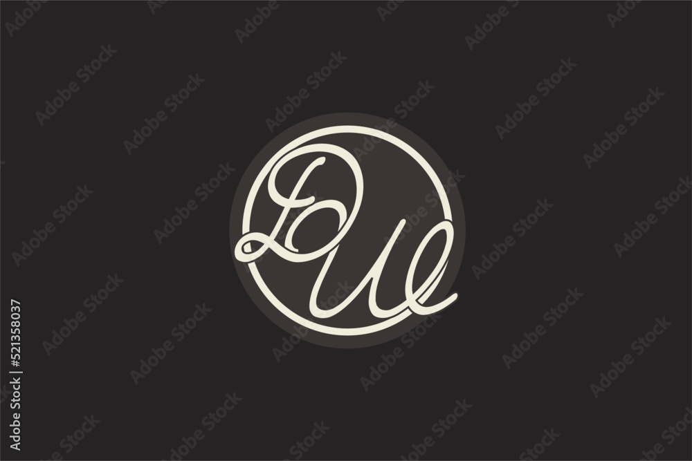 Initial letter DW monogram logo with simple and creative cirle line ...