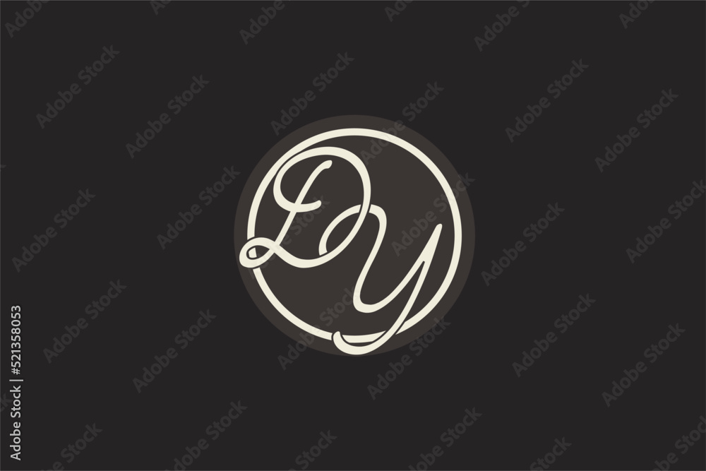 Initial letter DY monogram logo with simple and creative cirle line design ideas Stock Vector ...