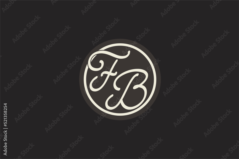 Initial letter FB monogram logo with simple and creative cirle line design ideas Stock Vector ...