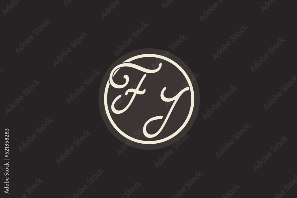 Initial letter FI monogram logo with simple and creative cirle line ...