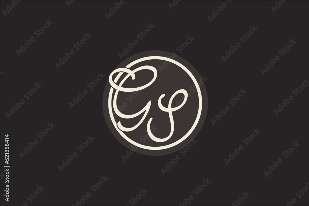 Initial letter GS monogram logo with simple and creative cirle line ...