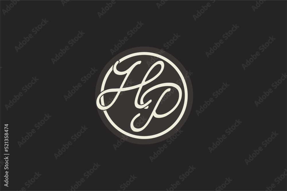 Initial letter HP monogram logo with simple and creative cirle line design ideas Stock Vector ...