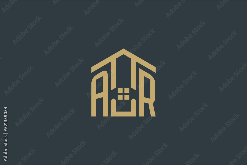 Initial AR logo with abstract house icon design, simple and elegant ...