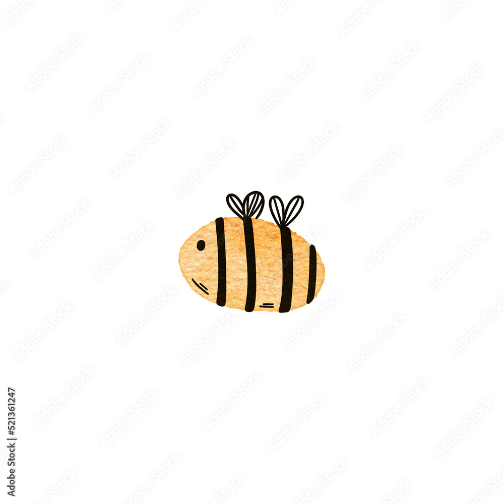 Cute watercolor bees for kids textile Stock Illustration | Adobe Stock