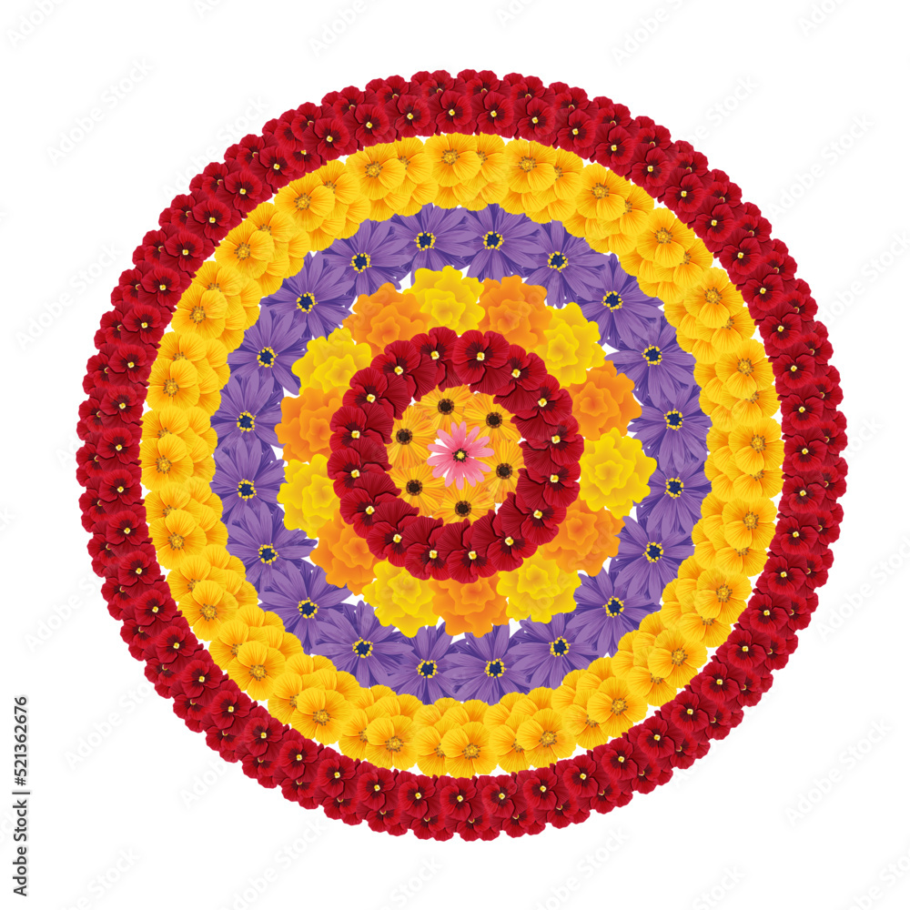 Ona pookkalam kerala festival Stock Vector | Adobe Stock