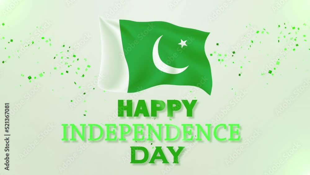 Happy Independence Day august 14th. Background for Pakistan waving flag ...