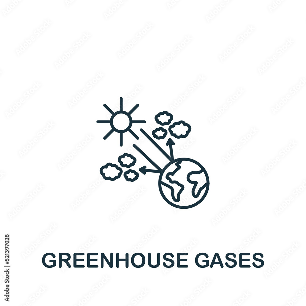 Greenhouse Gases icon. Monochrome simple icon for templates, web design ...
