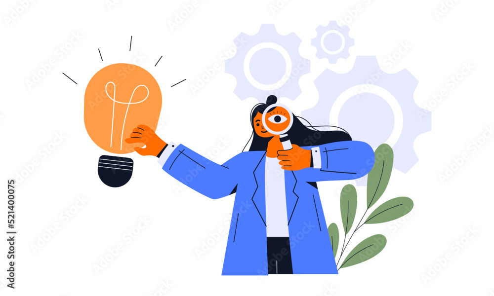 Research, investigation and curiosity concept. people cartoon character ...