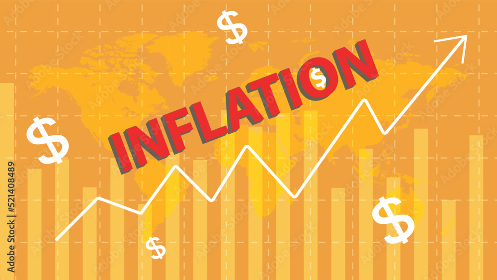 Inflation background worldwide orange color due to the pandemic ...