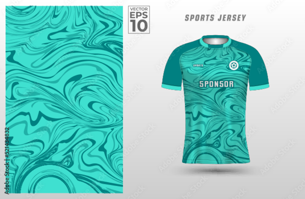Tosca Green t-shirt sport design template with abstract liquid pattern ...