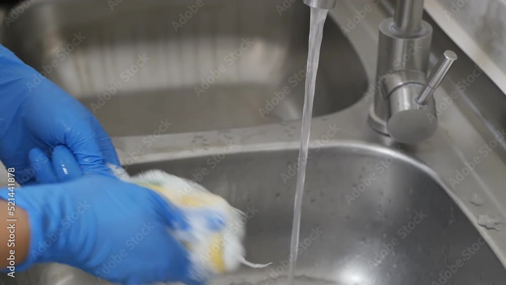 the process of sterilizing a dental instrument using a soapy sponge and ...