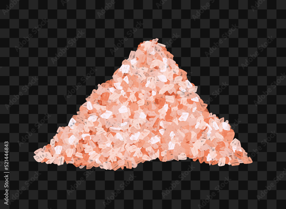 Himalayan pink salt. A scattering of crystals of sugar or salt ...