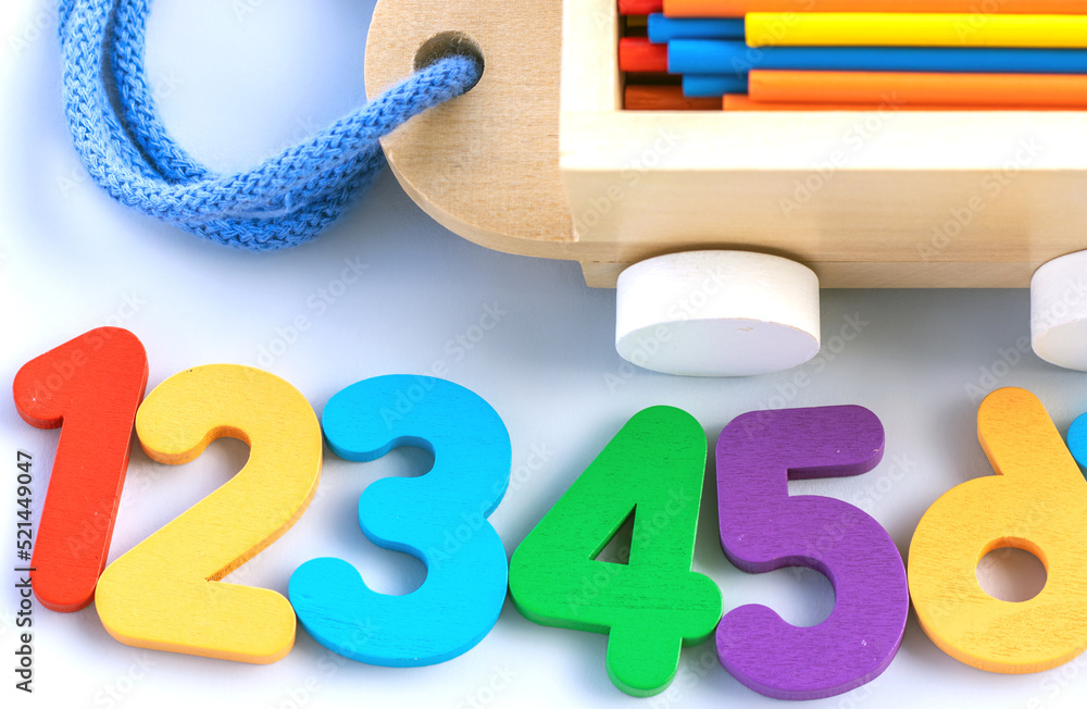 numbers from 1 to 9 colorful counting educational mathematics sticks ...