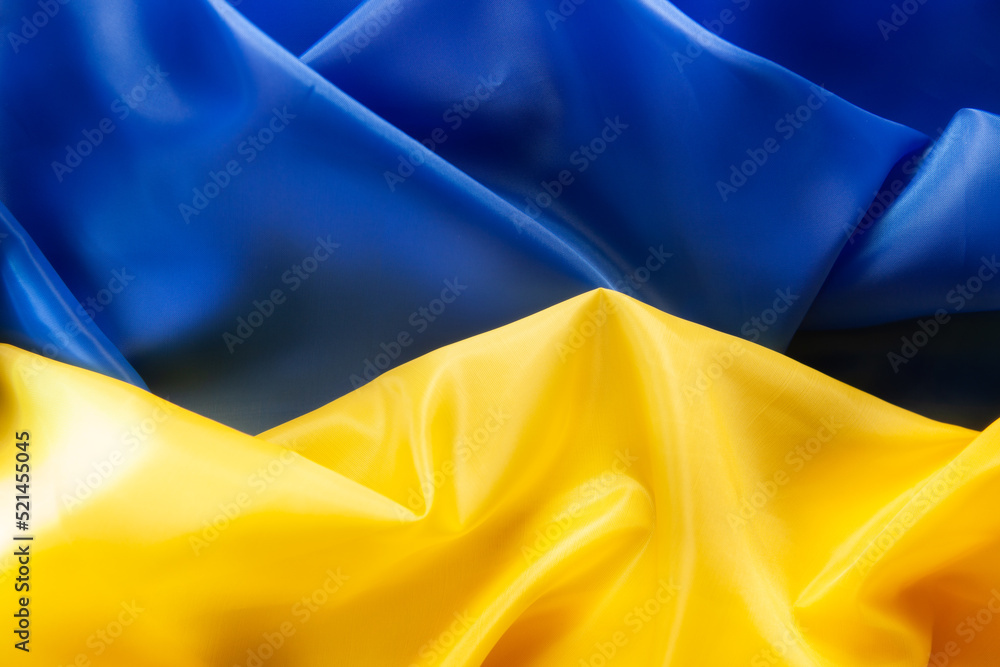 National symbol of Ukraine, Ukrainian flag - blue and yellow colors ...