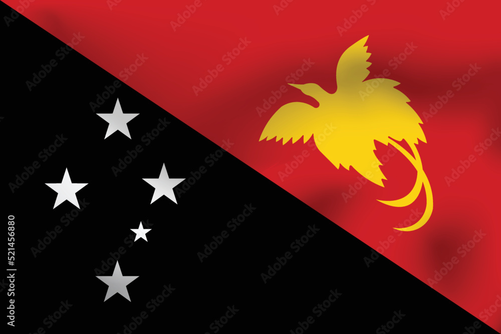 National flag of PAPUA NEW GUINEA. Realistic pictures flag Stock Vector ...