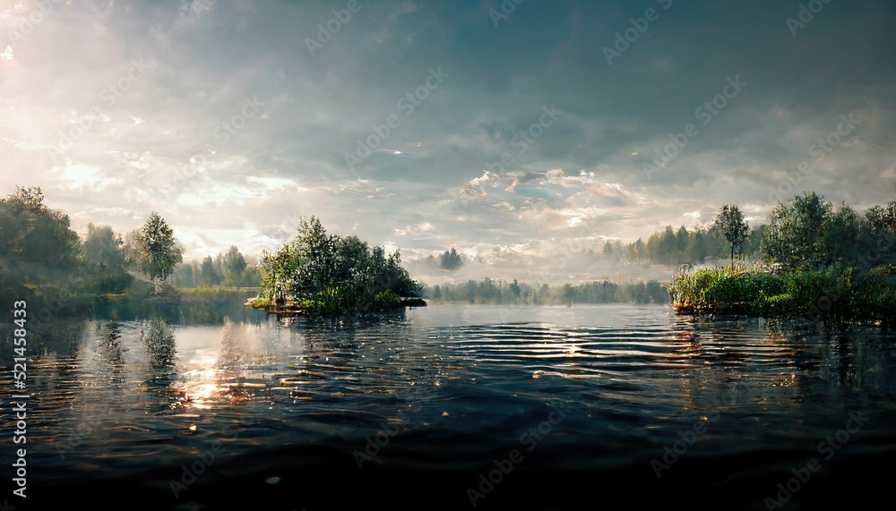 at_a_lake_8k_octane_render_hyper_realistic_detailed_220805_13 Stock ...